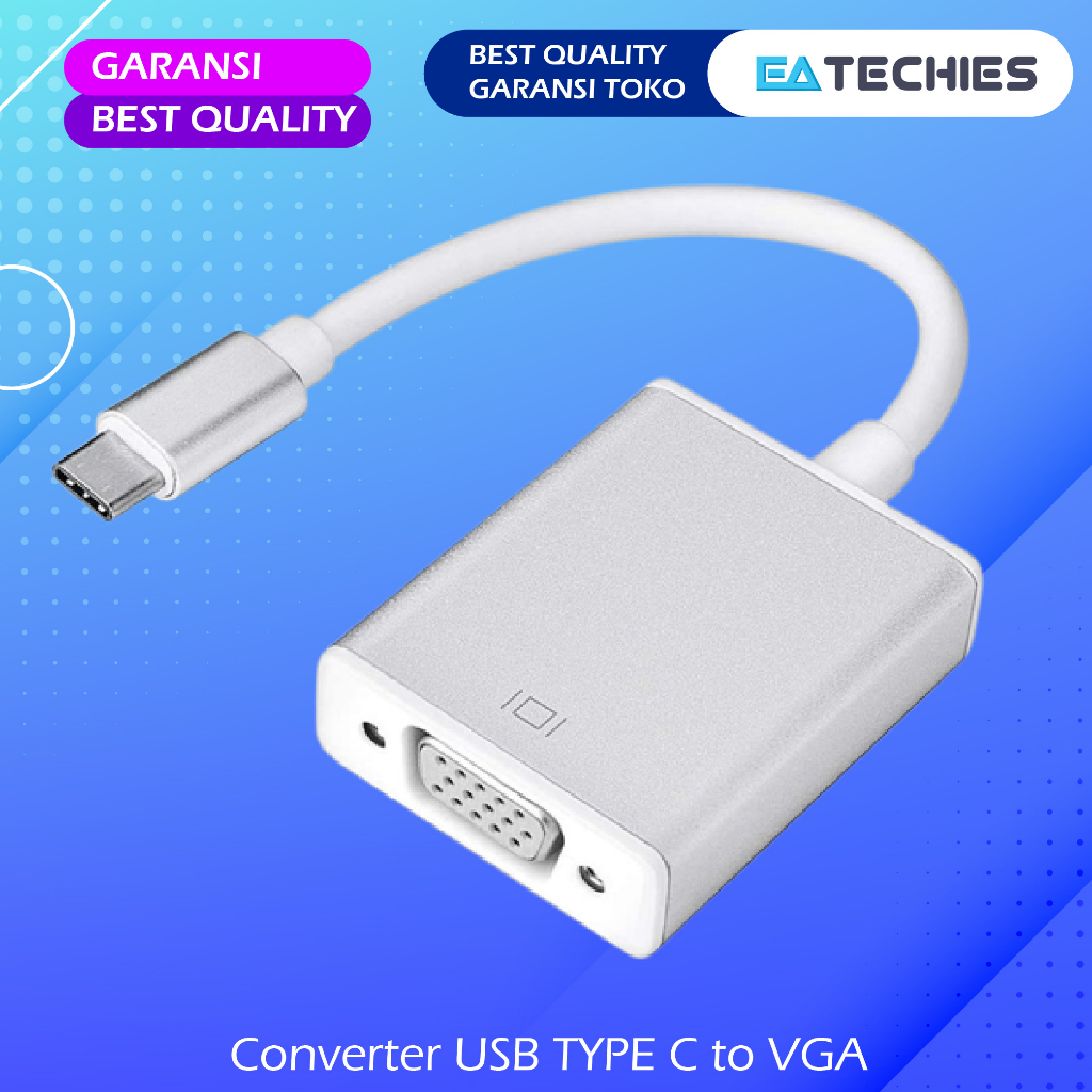 Jual Converter USB Type C to VGA Monitor Adapter Laptop Kabel USB-C ke ...