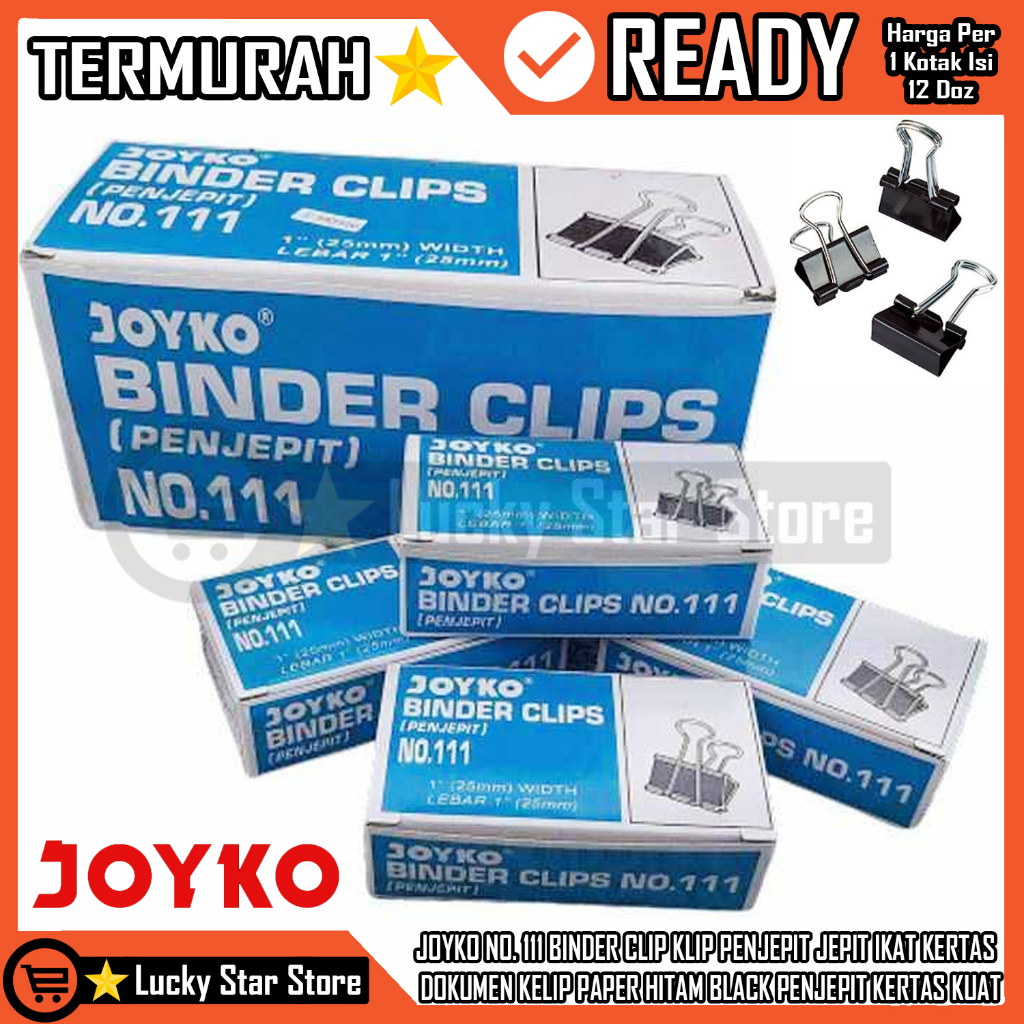 Jual BINDER CLIP KLIP BINDER PENJEPIT KERTAS JOYKO NO. 111KLIP PENJEPIT ...