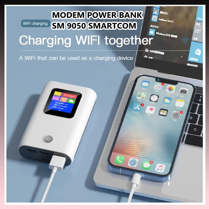Jual Modem Wifi 4G LTE with Power Bank SMARTCOM SM9050 PRO 6000mAh | Shopee Indonesia