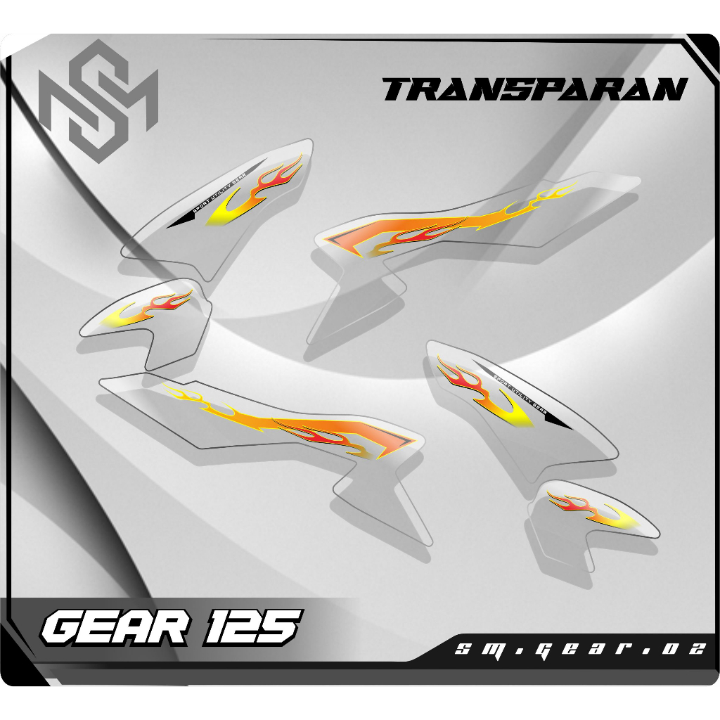 Jual Stiker Striping Decal Transparan Yamaha Gear Api - Sticker Gear ...