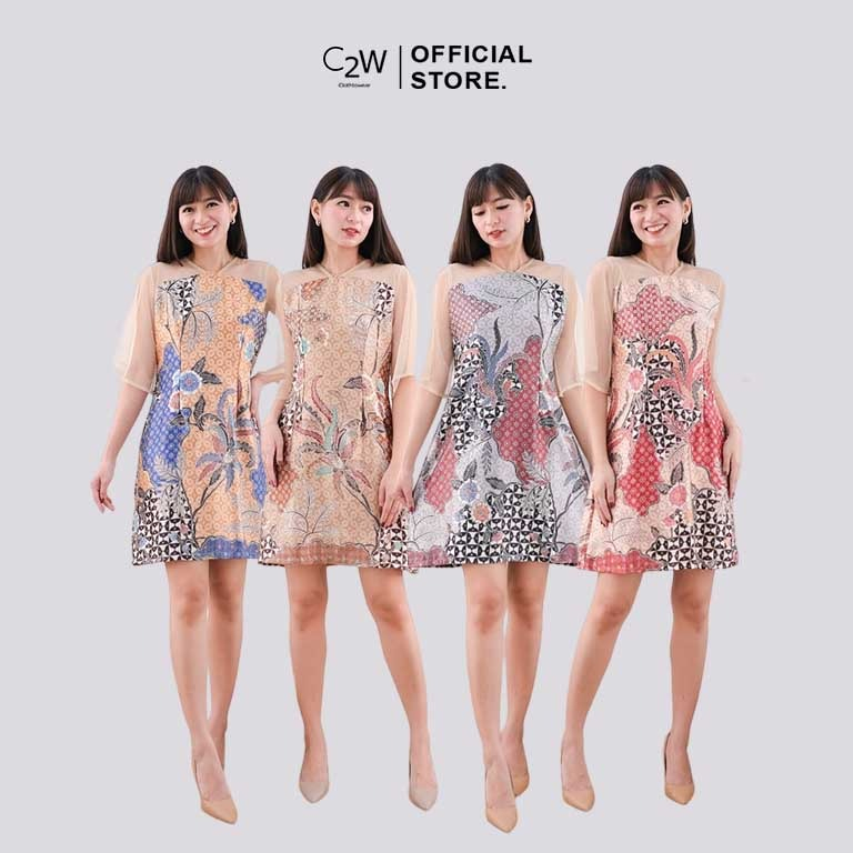 Jual C2W Clothtowear Dress Tile Batik Wanita All Size Satin Women's Clothes 643-SKR | Shopee ...
