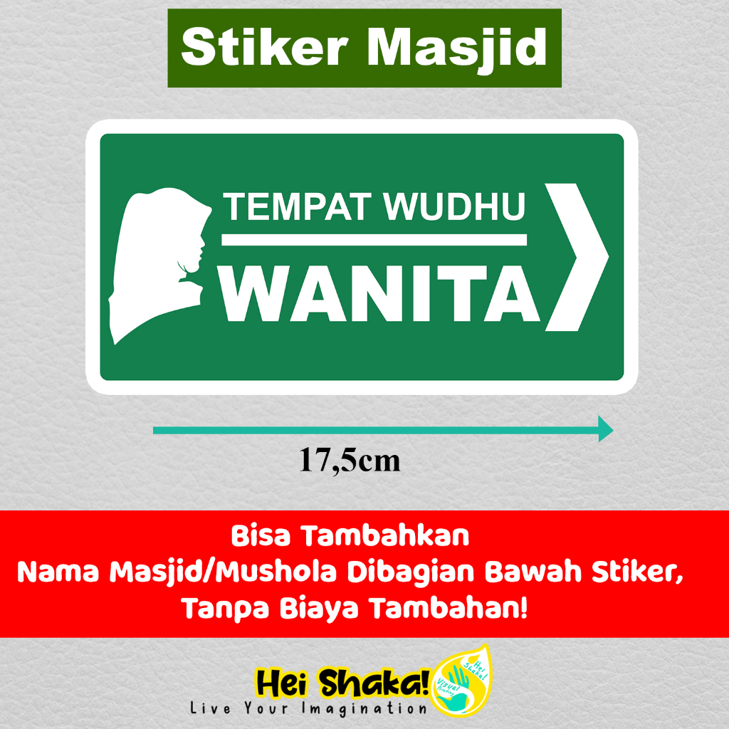 Jual (Bisa Custom) Stiker Tempat Wudhu Wanita Sticker Seri Rambu Tanda ...
