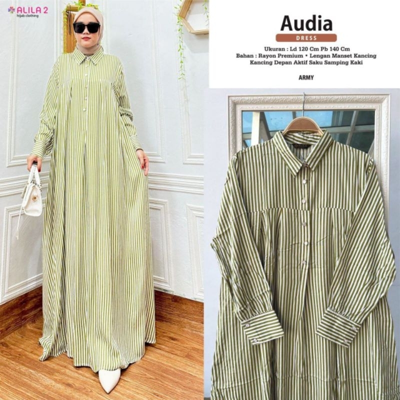 Jual Gamis Jumbo Motif Garis Garis Audia Dres By Alila | Shopee Indonesia