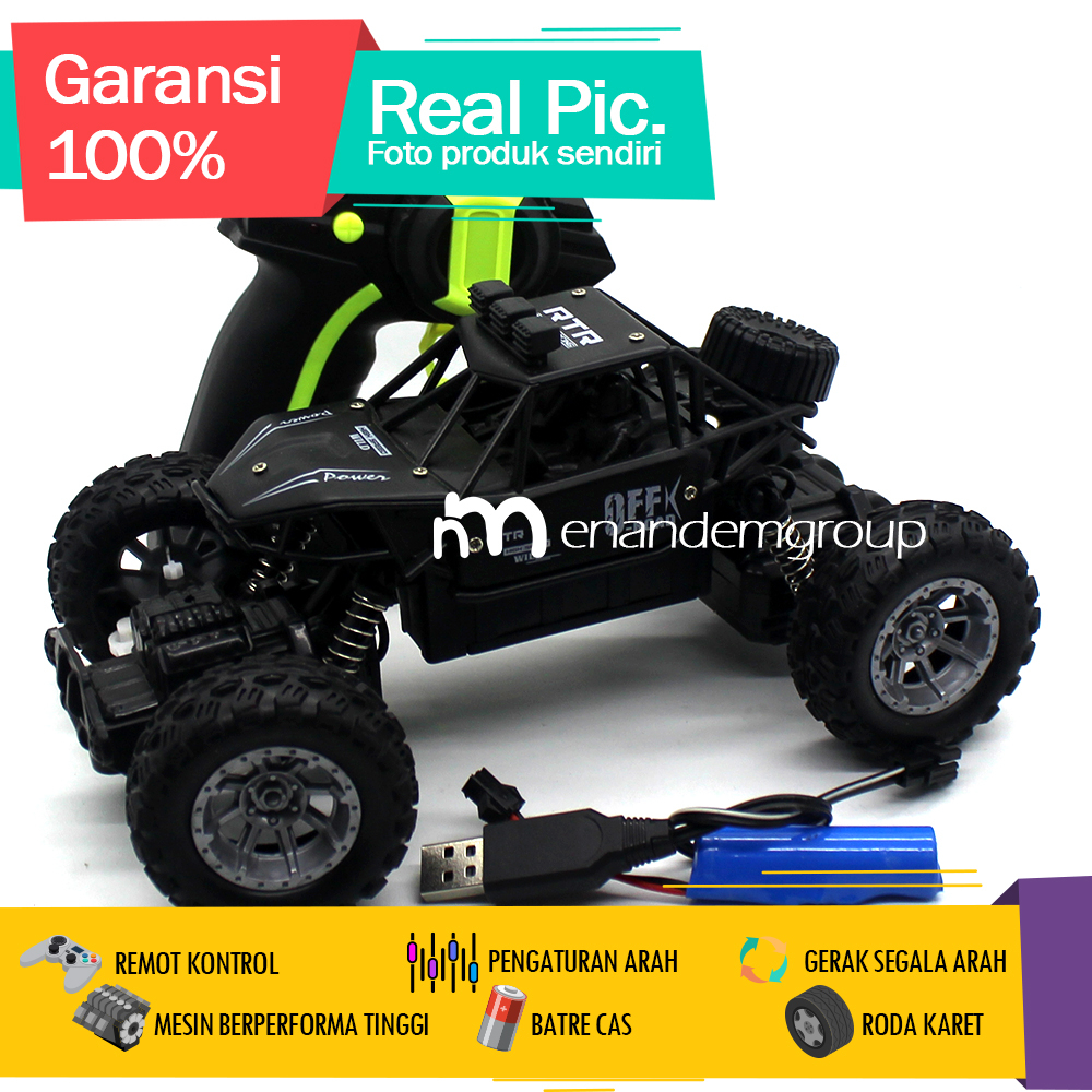 Jual Mainan Mobil Remote Control Rc Offroad Climbing Body Besi Batre Cas 2,4GHZ Aktif Suspensi ...