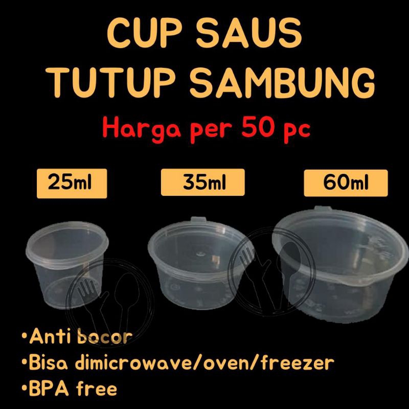 Jual [ISI 50 PC] CUP SAUS 25ML CUP SAUS 35ML CUP SAOS 60ML WADAH ...