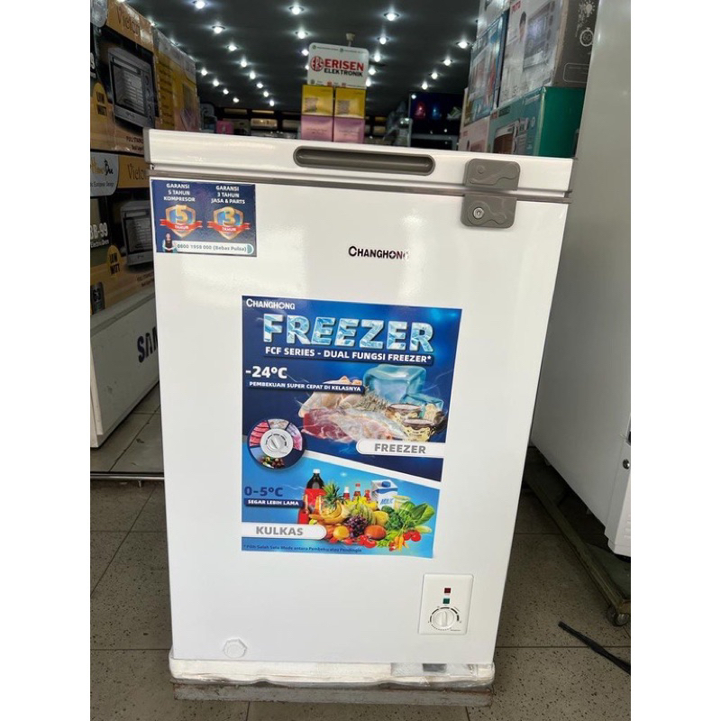 Jual CHANGHONG CHEST FREEZER FCF 136DW / FCF136DW - 110 Liter | Shopee ...