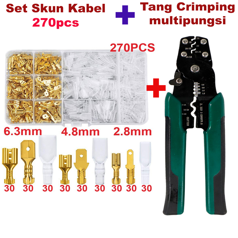 Jual set Terminal kabel skun cewe / cowo Crimp Connector male/ female 315, 270, 120 PCS soket ...