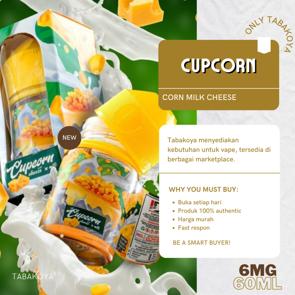 Jual CUPCORN LIQUID 6MG 60ML CUP CORN CHEESE AND MILK JASUKE BY IDJ ...