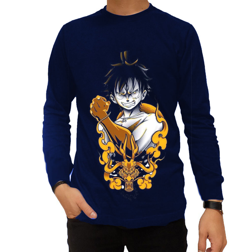 Jual Kaos Lengan Panjang Pria Distro Luffy Motif Keren Baju Kaos Tangan ... Jual Kaos Lengan Panjang Pria Distro Luffy Motif Keren Baju Kaos Tangan ...