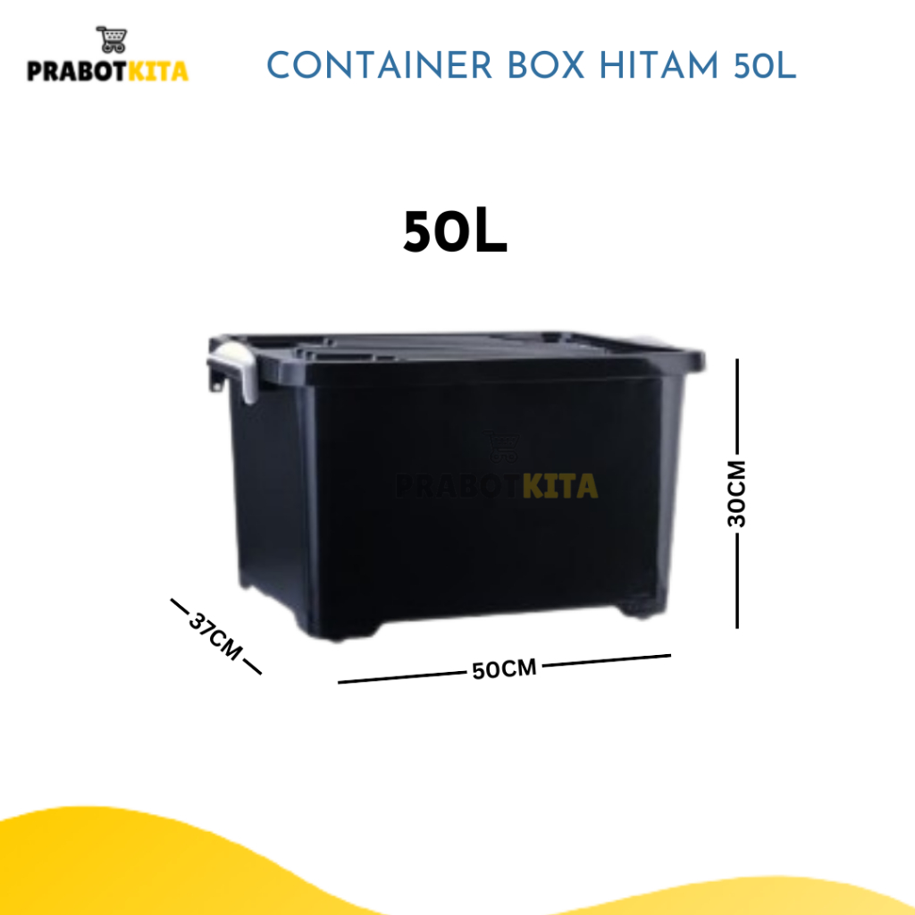 Jual Container Box Hitam 50L / Container Box / Kotak penyimpanan besar ...