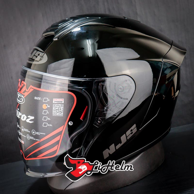 Jual HELM NJS KAIROZ SOLID | BLACK | HALF FACE [Original] | Shopee ...