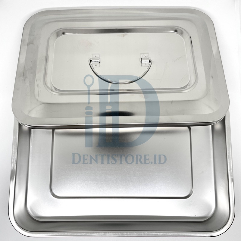 Jual Bak Instrumen Dental Tray Dengan Tutup Stainless Steel Storage Box ...