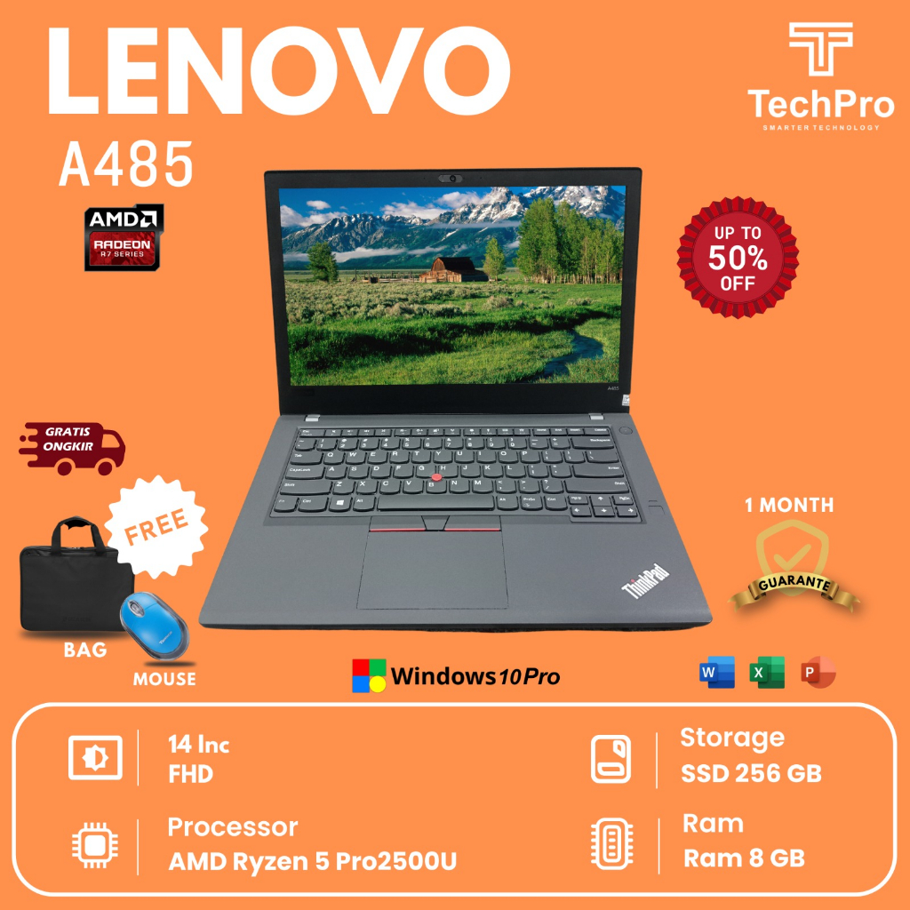 Jual LAPTOP SECOND LENOVO THINKPAD AMD RYZEN 5 PRO A485 RAM 8 SSD 256 ...