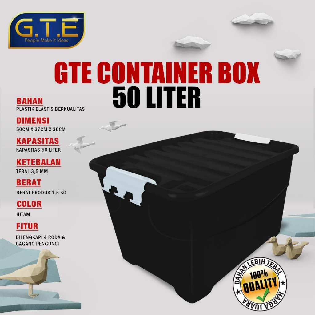 Jual KONTENER BOX / CONTAINER BOX / KOTAK PENYIMPANAN BARANG 50 LITER ...