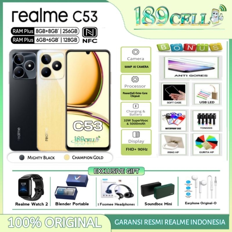 Jual REALME C53 RAM 6/128 [ RAM 6+6GB Expansion ] GARANSI RESMI REALME | Shopee Indonesia