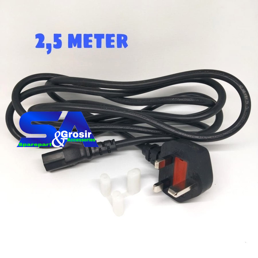 Jual Kabel Power PC 3 Kaki 2,5M Jack Besar Socket 3 Pin/Laptop Komputer ...