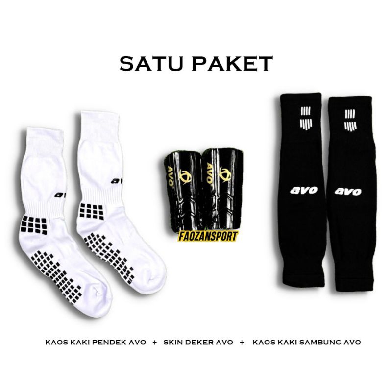 Jual Satu Paket Kaos Kaki Futsal Sepakbola Pendek Sambung Avo Kaus Kaki ...
