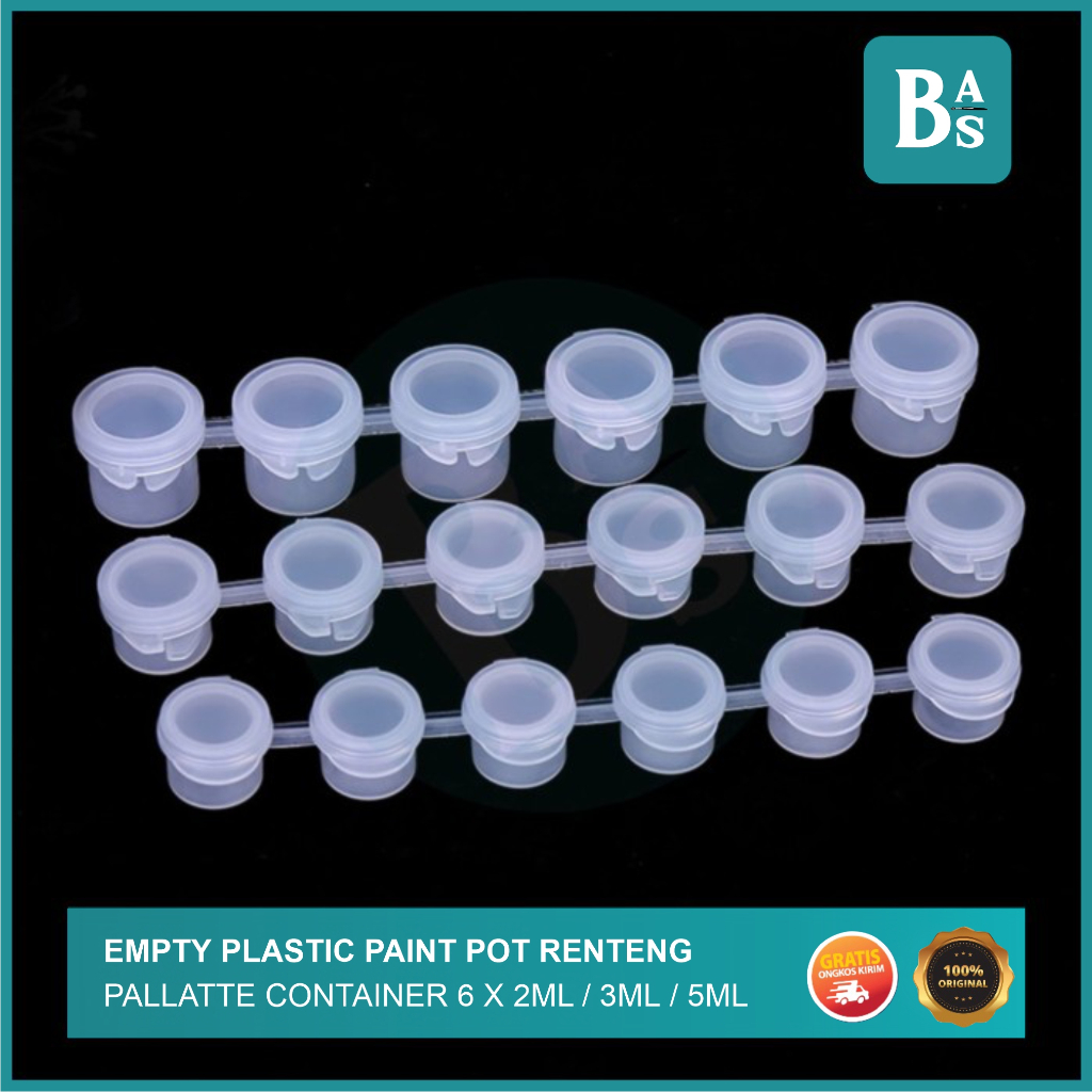Jual Bali Art Supplies - Pot Cat Plastik - 6 x 2ml/3ml/5ml - Wadah Cat ...