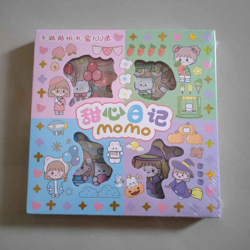 Jual Stiker Viral Kartun Momo, Anne, Masu, dll Korea isi 100 Lembar ...