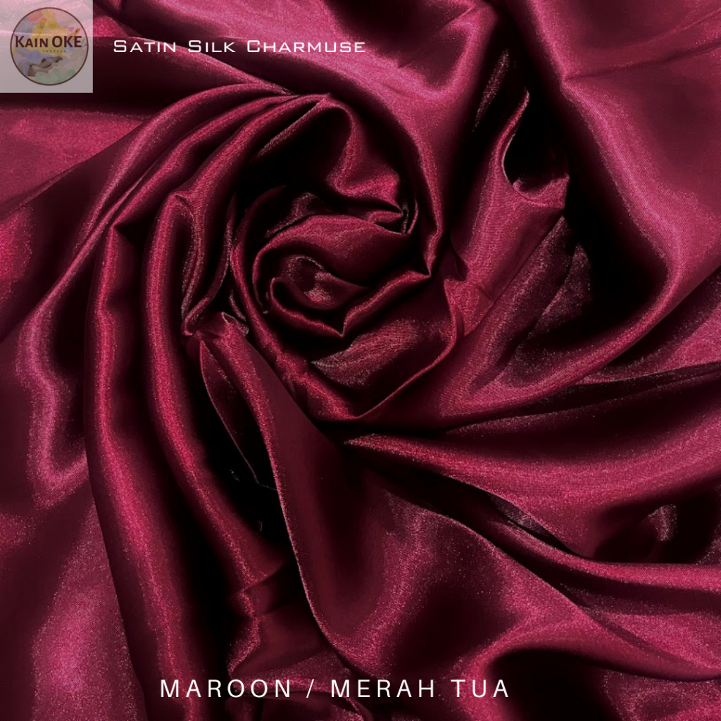 Jual ½ m Kain Satin Silk Charmuse Glowing Premium Grade A Mengkilap ...