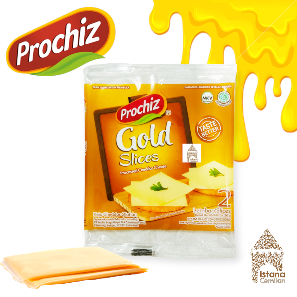 Jual Prochiz Gold Slices Keju Cheddar (isi 2 lembar) | Shopee Indonesia
