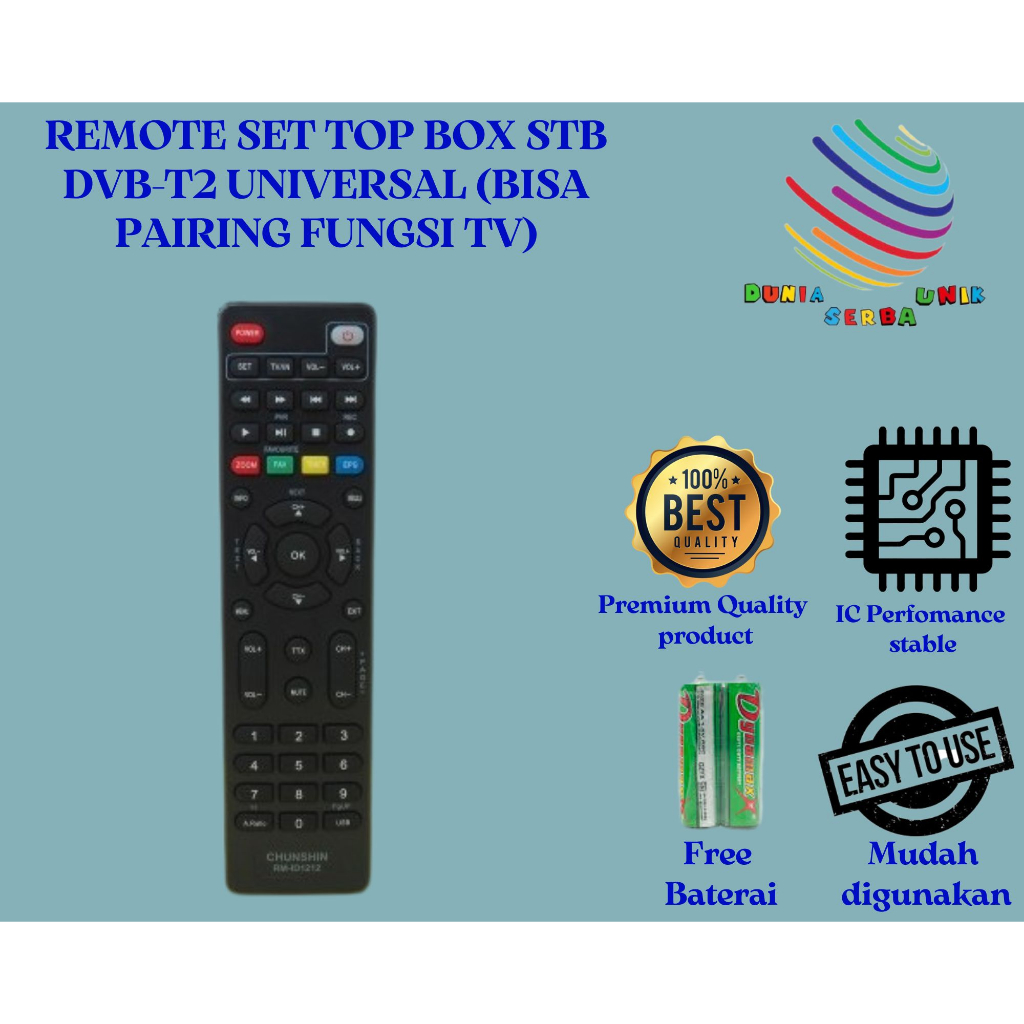 Jual REMOTE SET TOP BOX STB DVB-T2 UNIVERSAL (BISA PAIRING FUNGSI TV ...