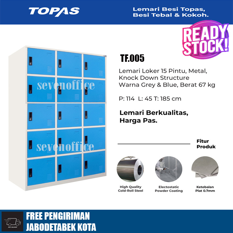 Jual Lemari Besi Topas TF 005 / Loker Sepatu Dan Sandal / Loker 15 ...