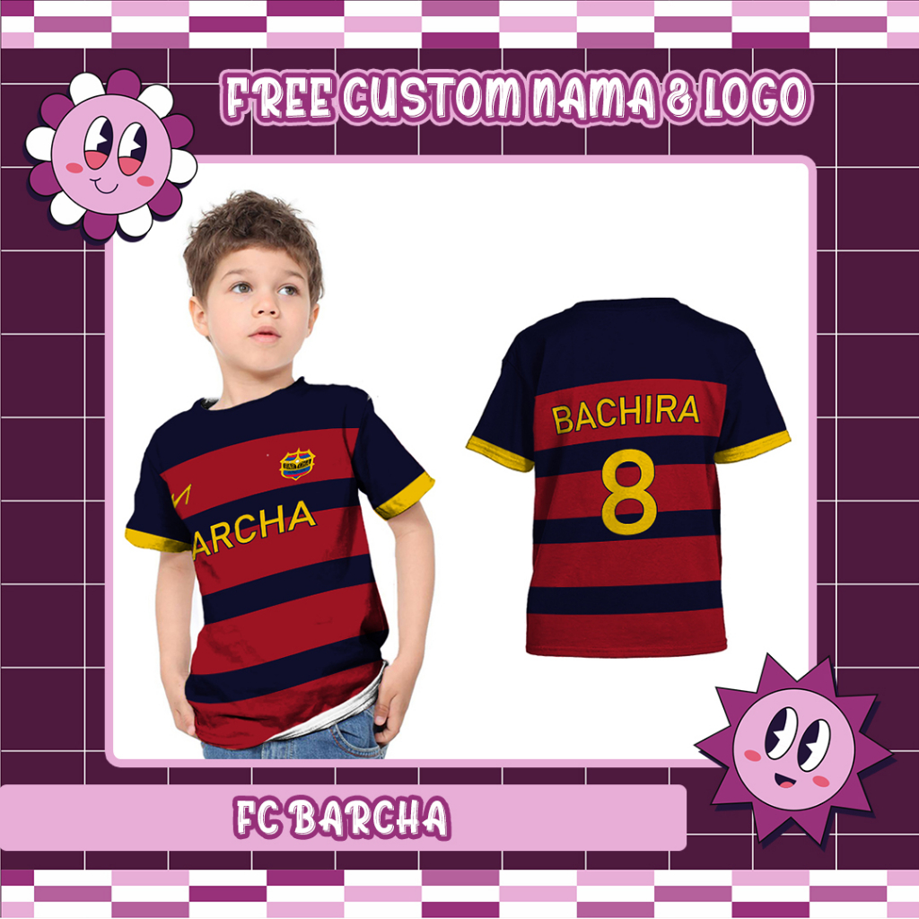 Jual Baju Kaos Tshirt Anak Jersey Club Blue Lock FC Barcha Full ...