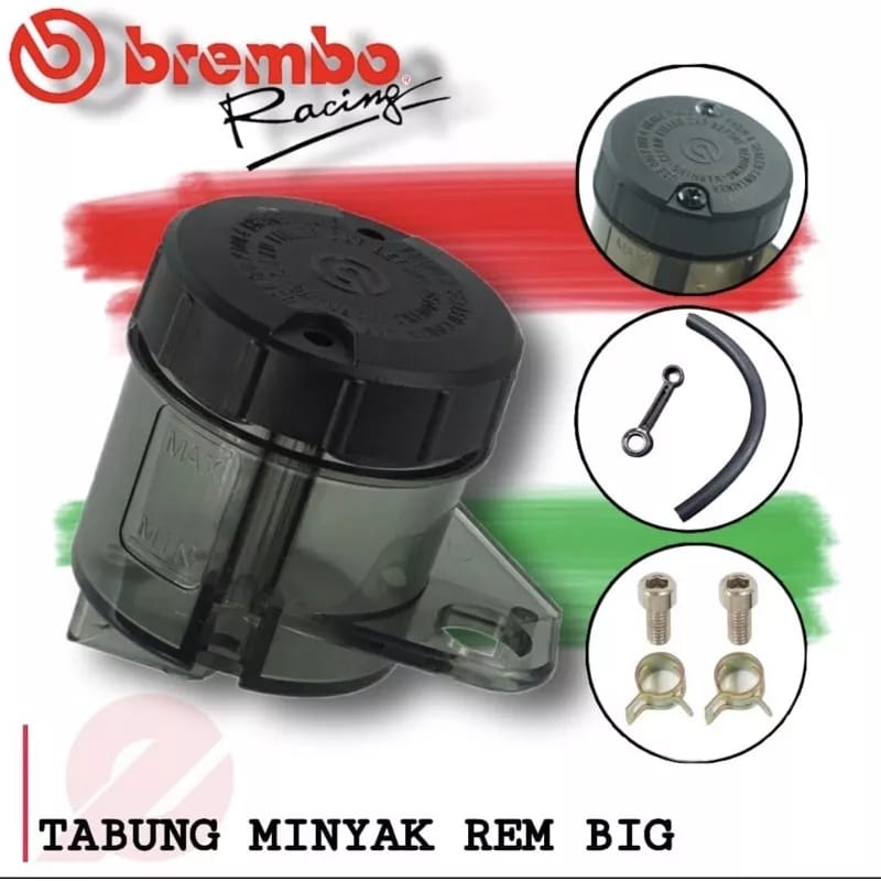 Jual TABUNG MINYAK REM BIG PLUS BRACKET SMOKE UNIVERSAL BOTOL TABUNG ...