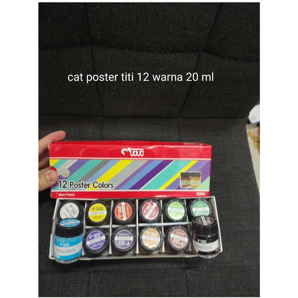 Jual cat air poster titi 12 warna 20 ml made in korea seoul kemasan ...