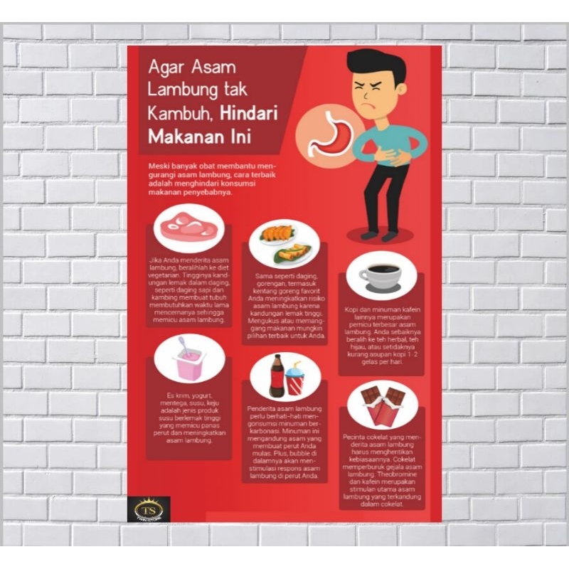 Jual Poster Kesehatan Tips Agar Asam Lambung Tak Kambuh, Hindari ...