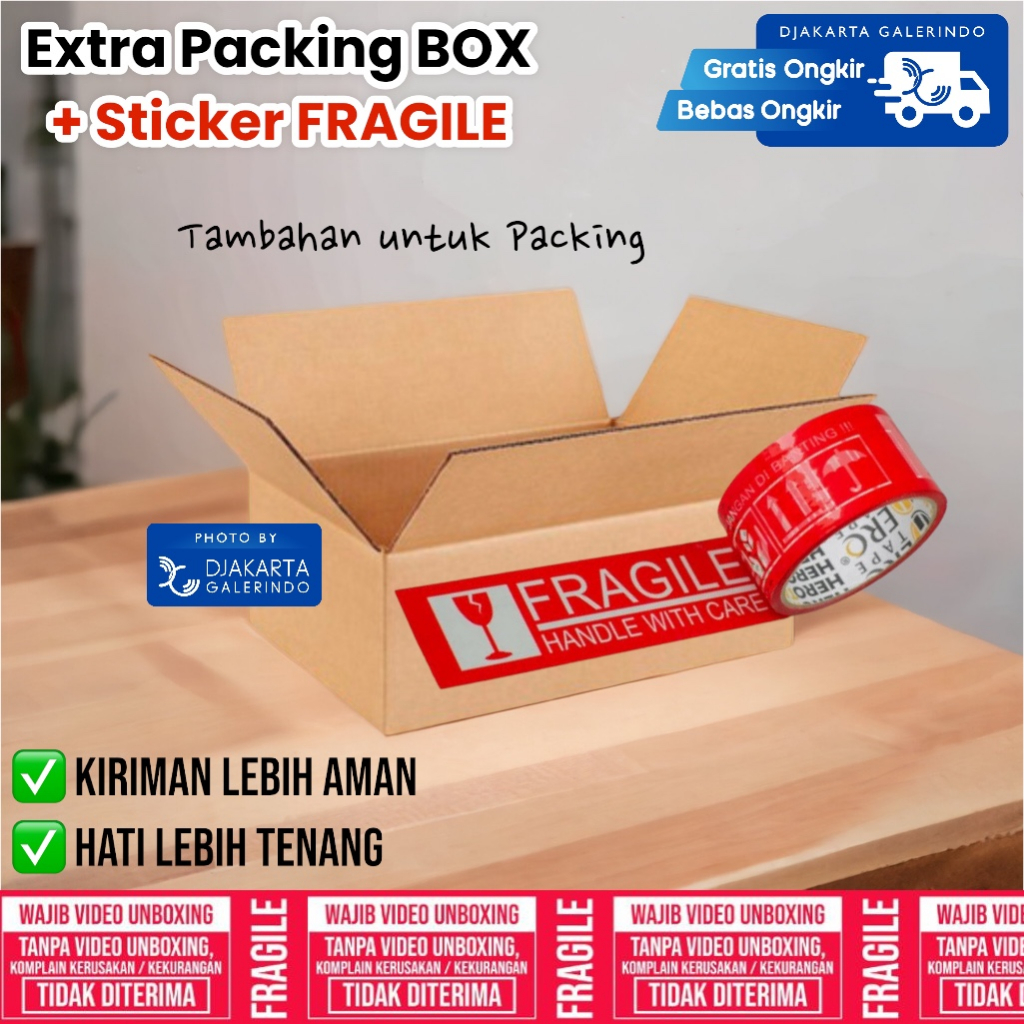 Jual Extra Box Packing Fragile handle with care (Sangat Disarankan ...