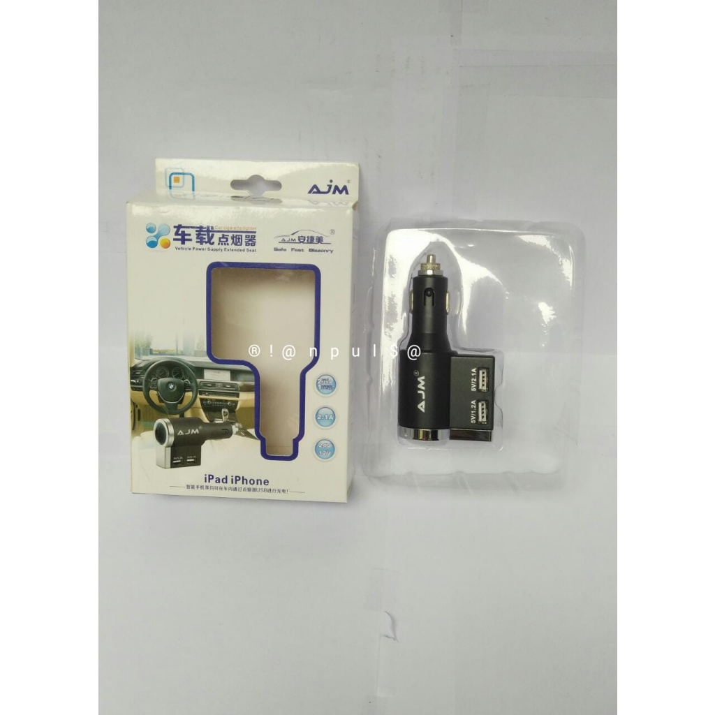 Jual AJM CHARGER Mobil Handphone Ipad Iphone Android Usb Car Vechile ...