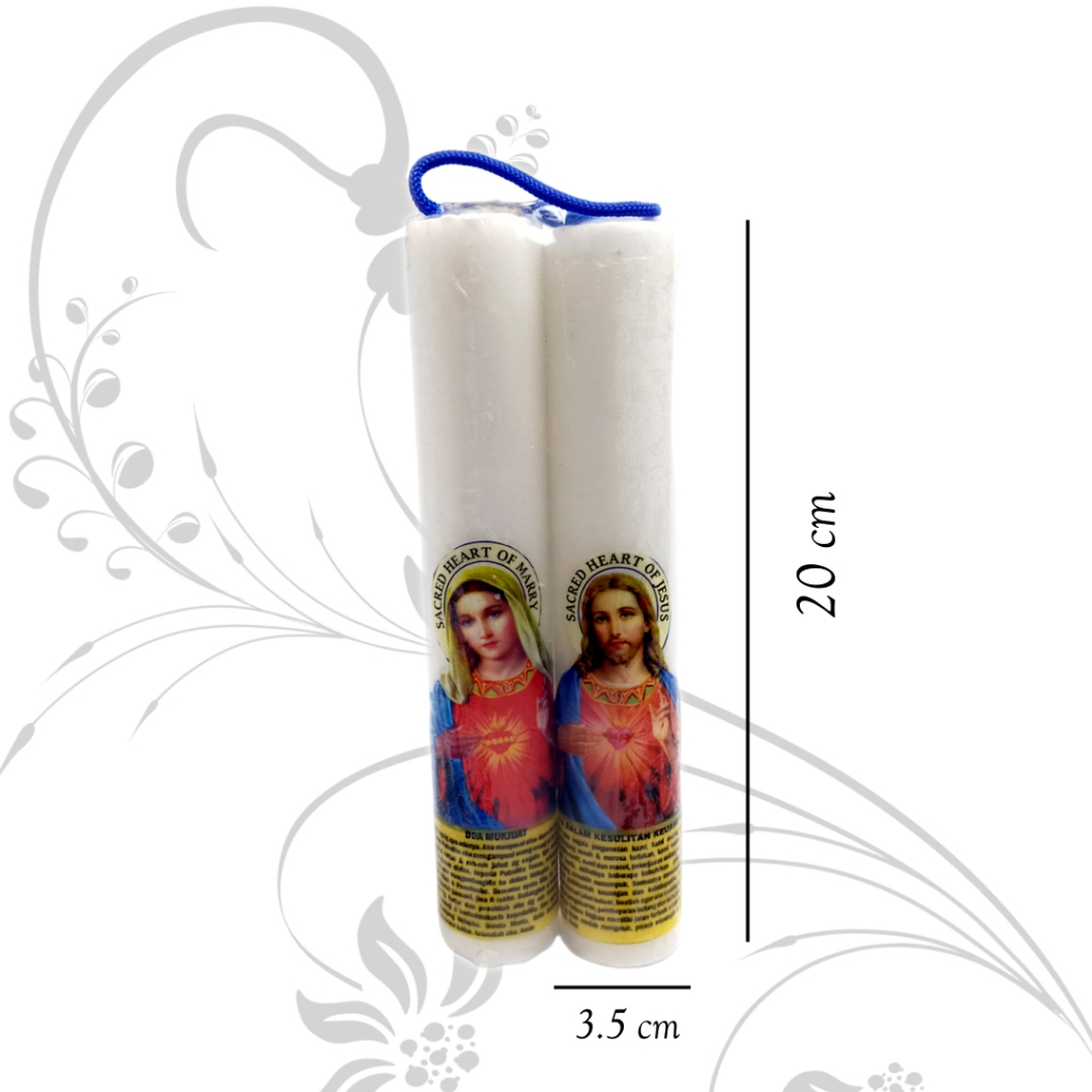 Jual 20 cm Lilin Doa Katolik/Lilin Gelas/Lilin Altar/Aneka Lilin Gambar ...