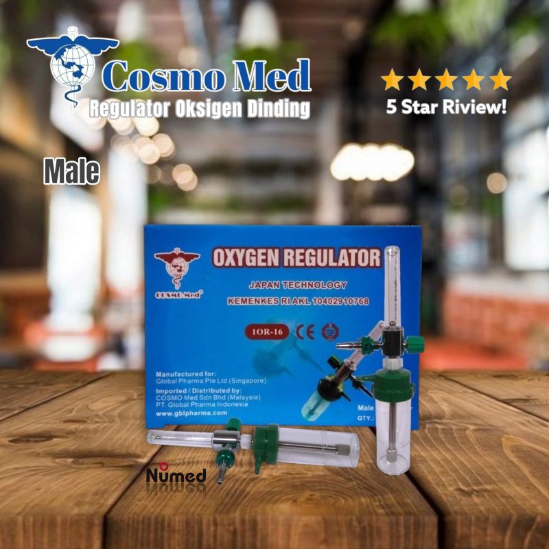 Jual MALE - Flowmeter Wall Oxygen Regulator Cosmo Med / Regulator ...