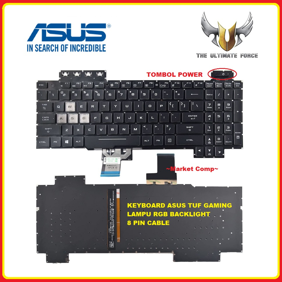 Jual Keyboard Asus FX505GE FX505GT FX505 FX505GD FX505GM FX505DY ...
