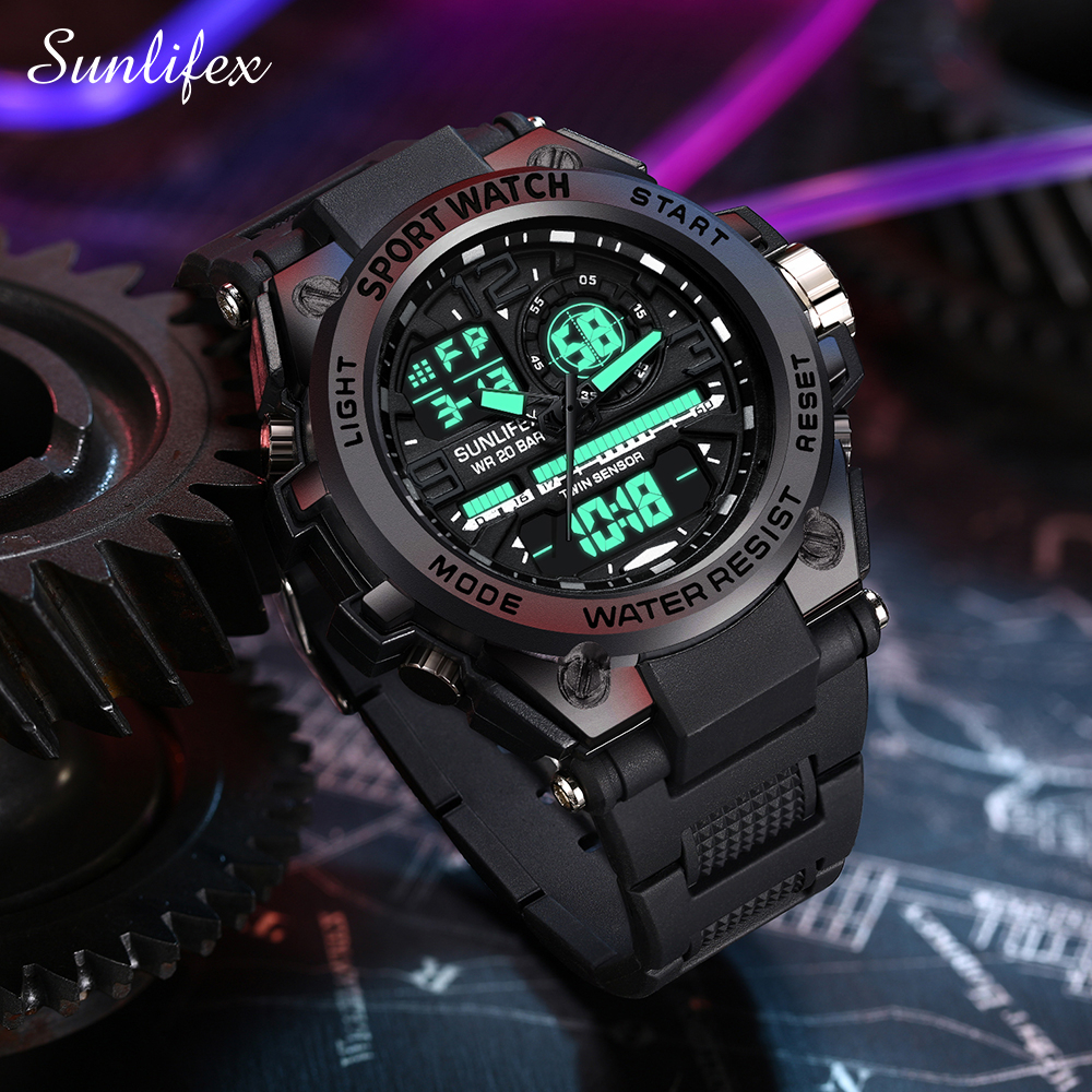 Jual Sunlifex Jam Tangan Pria Digital&Analog Olahraga Multifungsi Tali ...
