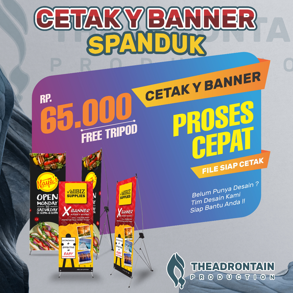 Jual PRINT Y-BANNER MURAH SEPAKET + TIANG BANNER LEBIH TEBAL & AWET ...