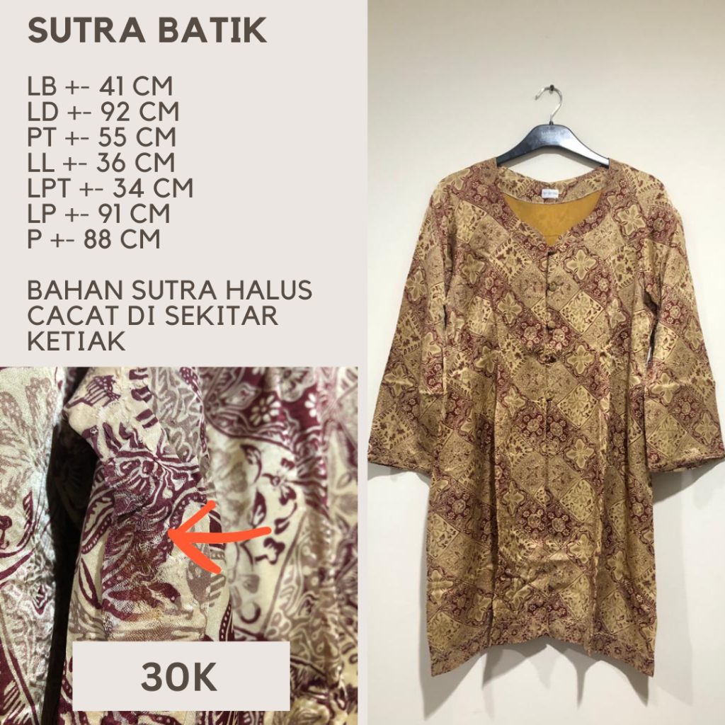 Jual Thrift Preloved Kebaya Tradisional Batik Renda Bordir Sutra Halus ...
