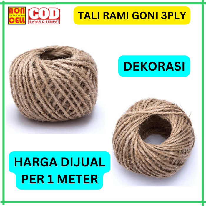 Jual Tali rami tali goni 3 ply hemp rope jute twine tambang HARGA ...