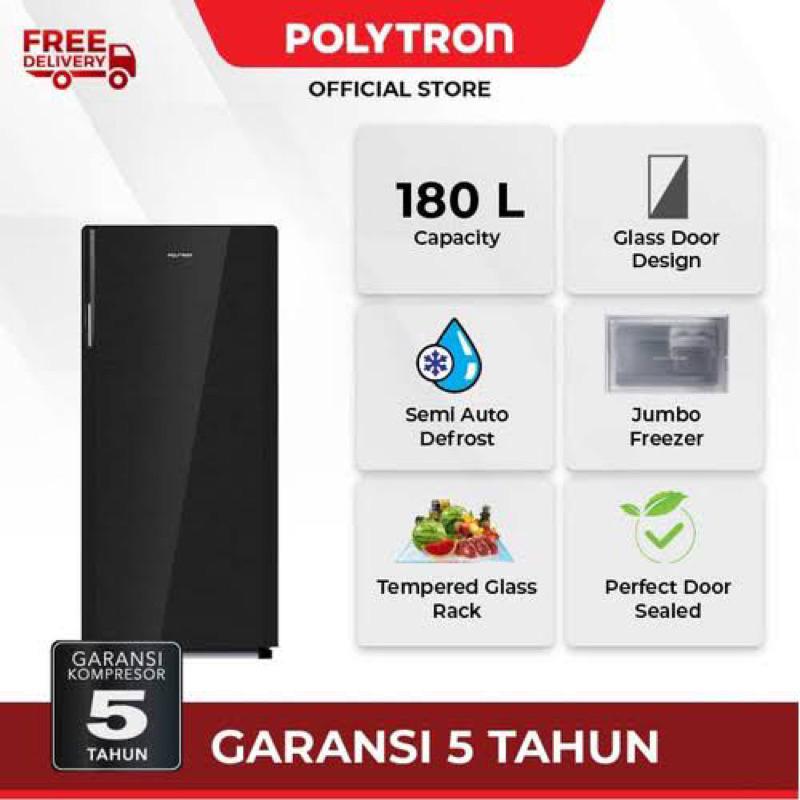 Jual KULKAS POLYTRON PRA 18 DMY 1 Pintu 180 Liter | Shopee Indonesia
