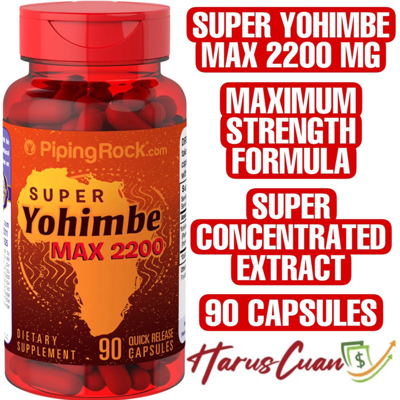 Jual Piping Rock Super Yohimbe 2200 mg 90 Capsules Maximum Strength ...