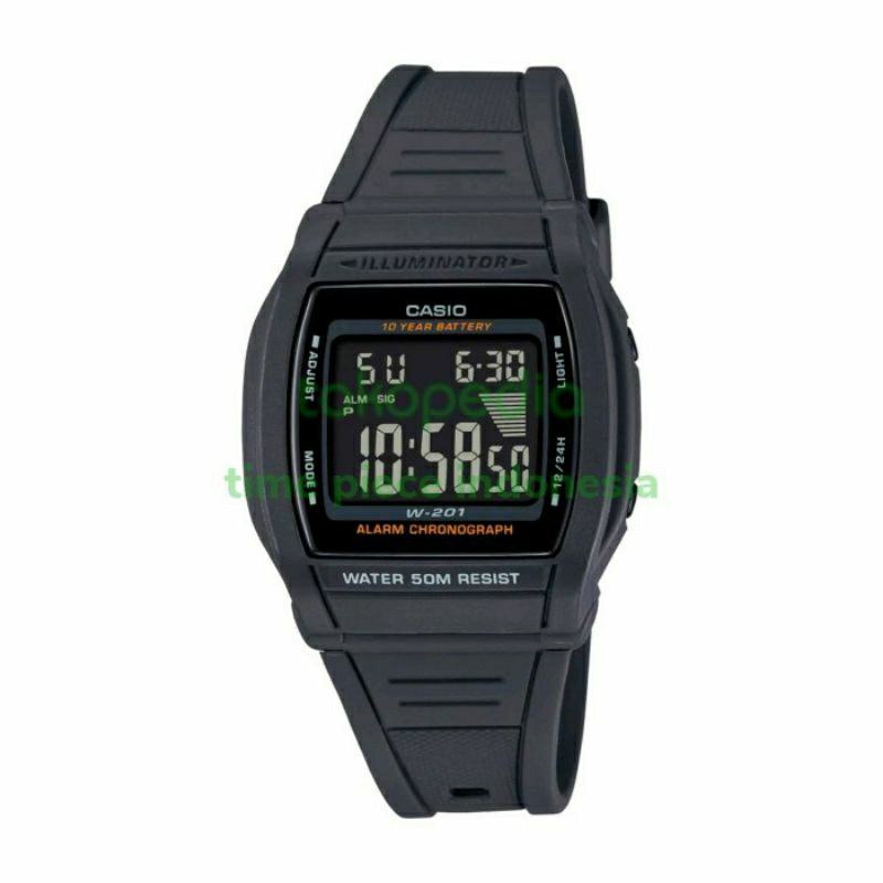 Jual CASIO PRIA DIGITAL W-201-1BVDF / CASIO W201-1B ORIGINAL & GARANSI | Shopee Indonesia