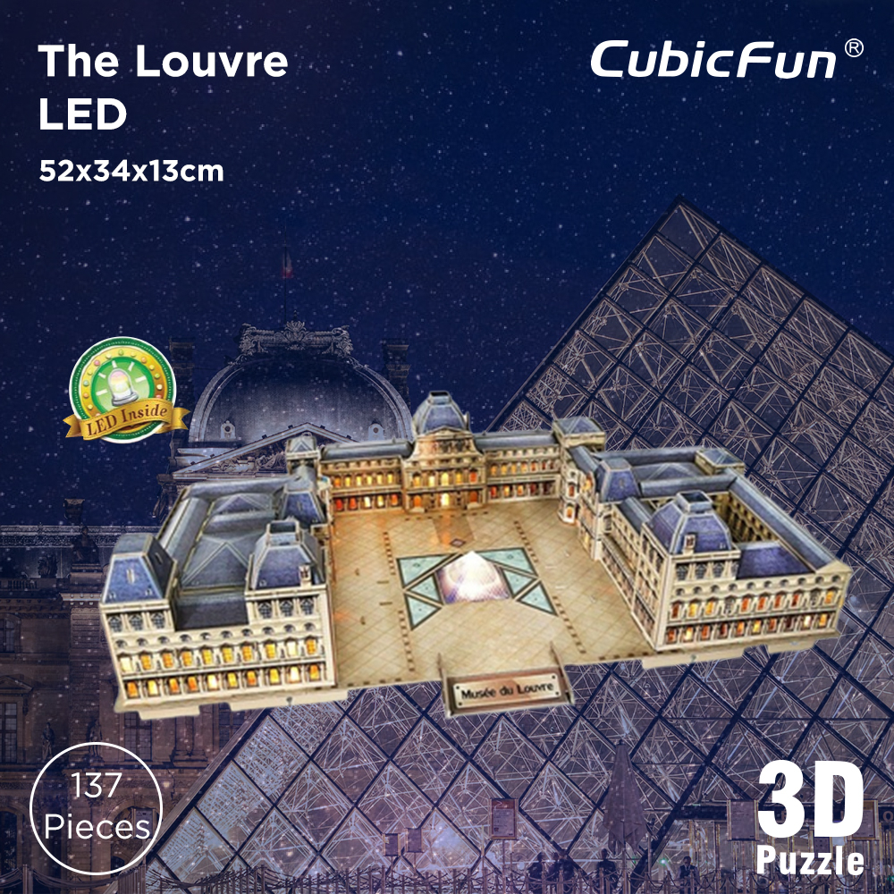 Jual CUBICFUN The Louvre LED L517h - 3D Puzzle | Shopee Indonesia