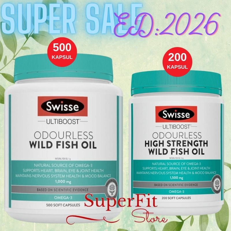 Jual Swisse Ultiboost Odourless High Strength Wild Fish Oil 1000 1000 mg 1500 1500mg 2000 2000 ...