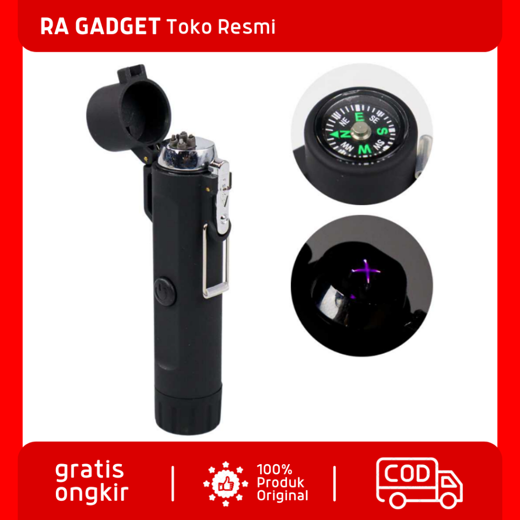 Jual Korek Api Elektrik Double Arc Lighter Senter LED / Firetric Korek ...