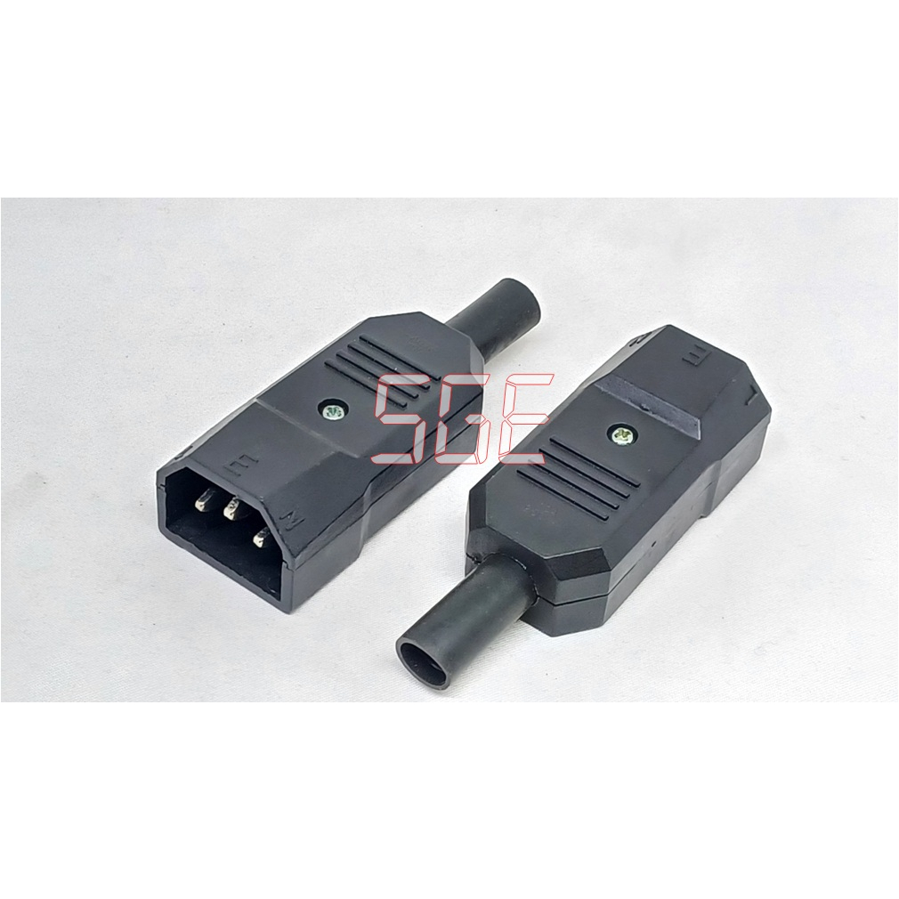 Jual Jack Computer /Soket Ac+ Buntut Male/Cowok PVC Hitam | Shopee ...