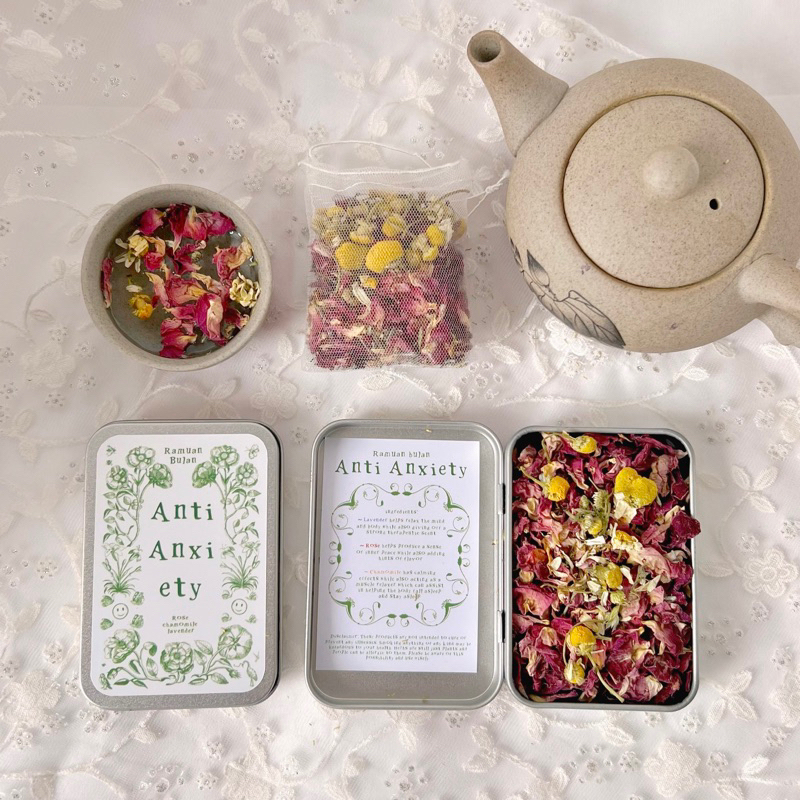 Jual Anti Anxiety Tea (tin can + herbal blend + reusable tea bag ...