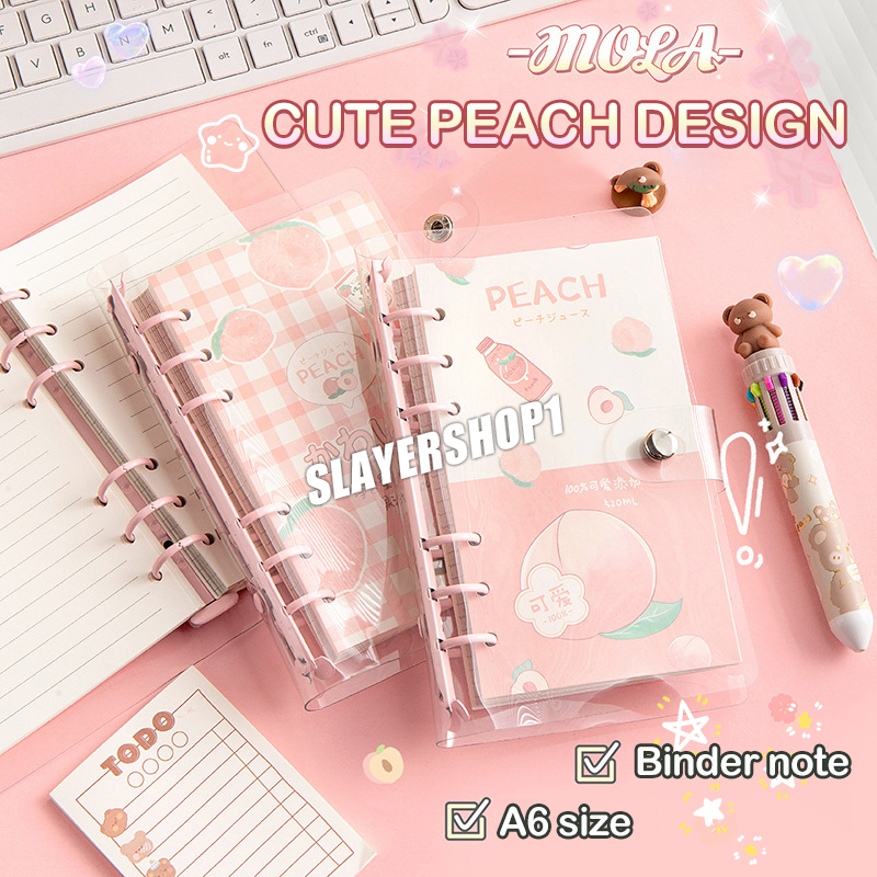 Jual Binder note A6 cute peach / Buku catatan 100 lembar/ Notebook ...