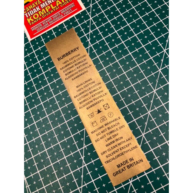 Jual BURBERRY TAG WASH SUPER PREMIUM CO 1X DI KIRIM 600PCS | Shopee ...